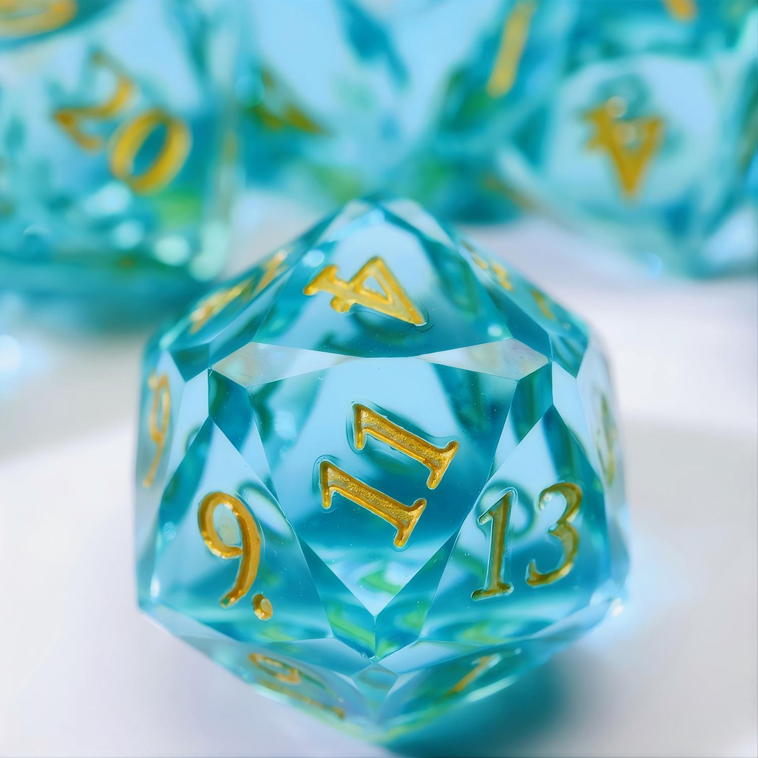 Diamond Cut 7-Dice Set: Light Blue - Awesome Dice