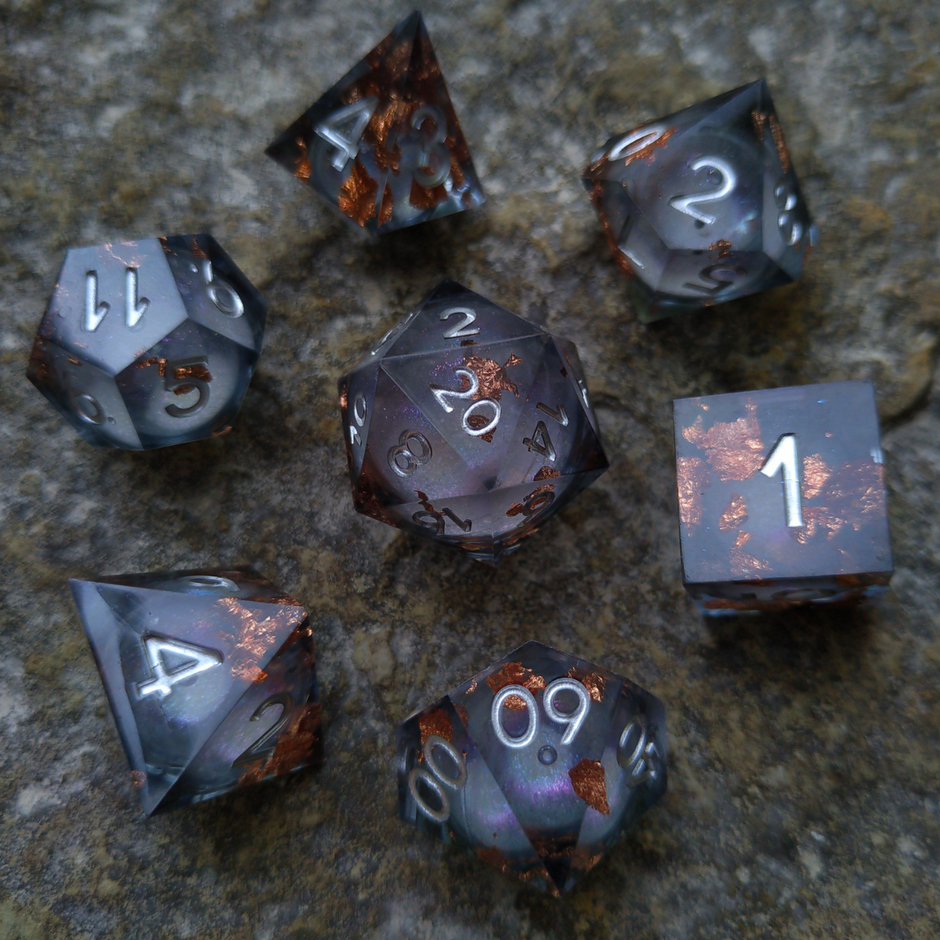 Under Sky Liquid Core DnD Dice Set - Awesome Dice