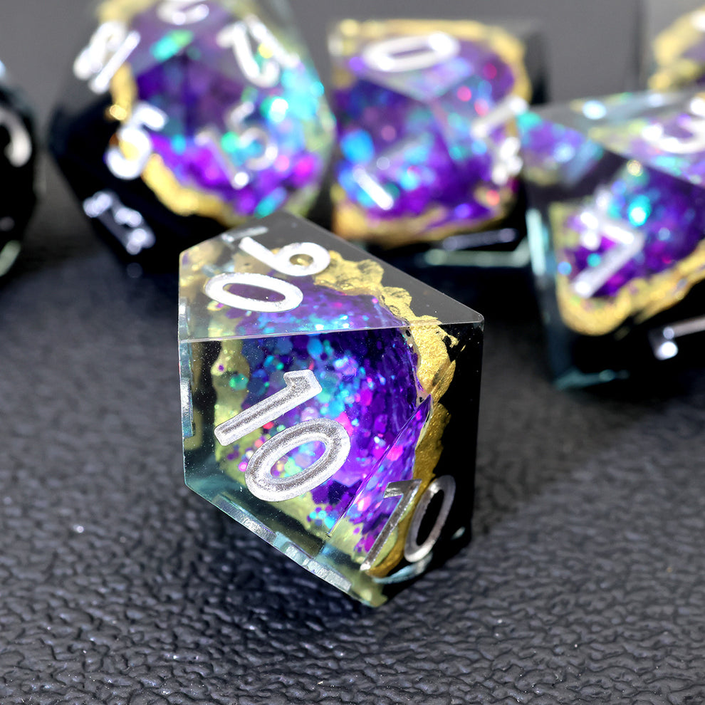 Purple Geode Sharpedge Dice Set - Awesome Dice