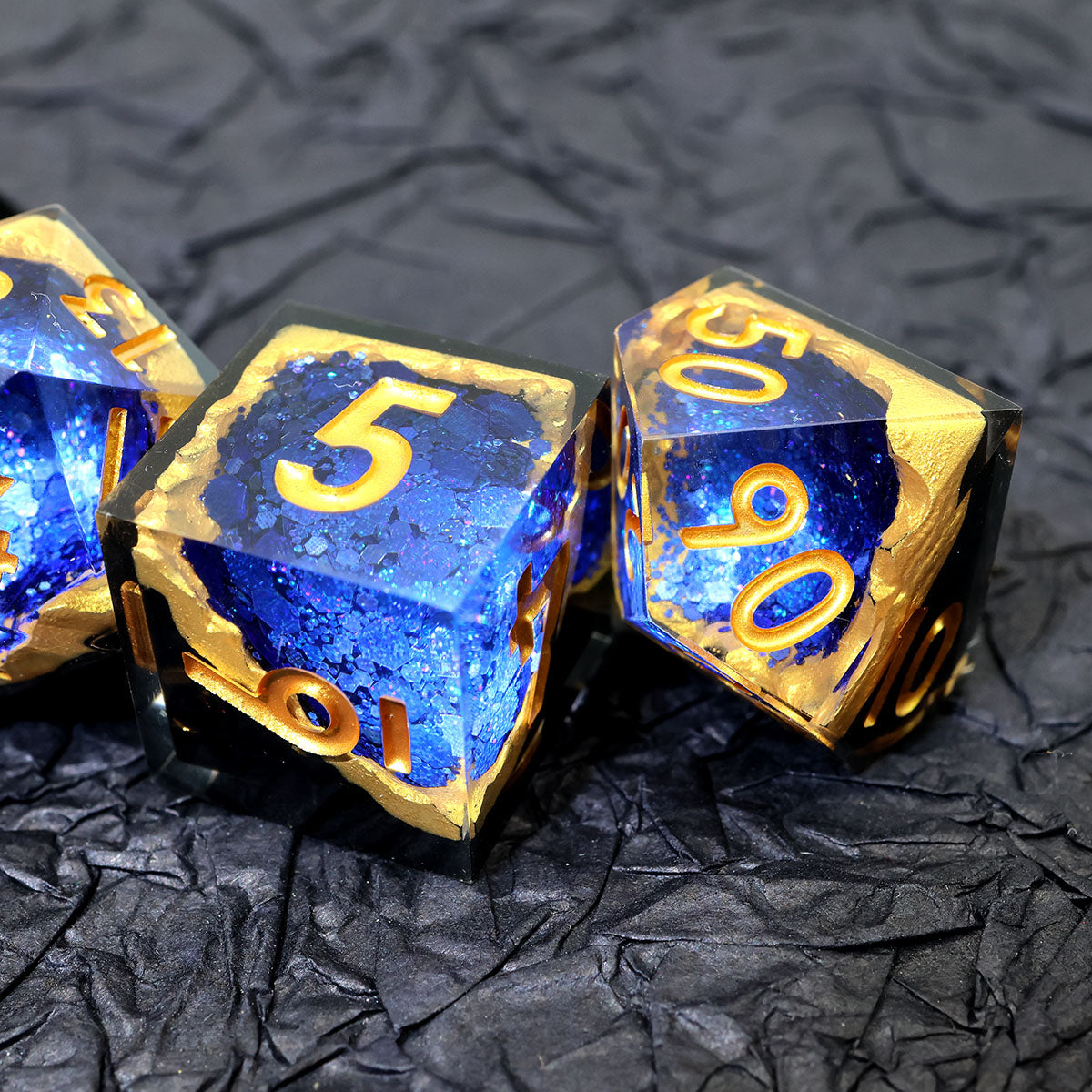 Blue Geode Sharpedge Dice Set - Awesome Dice