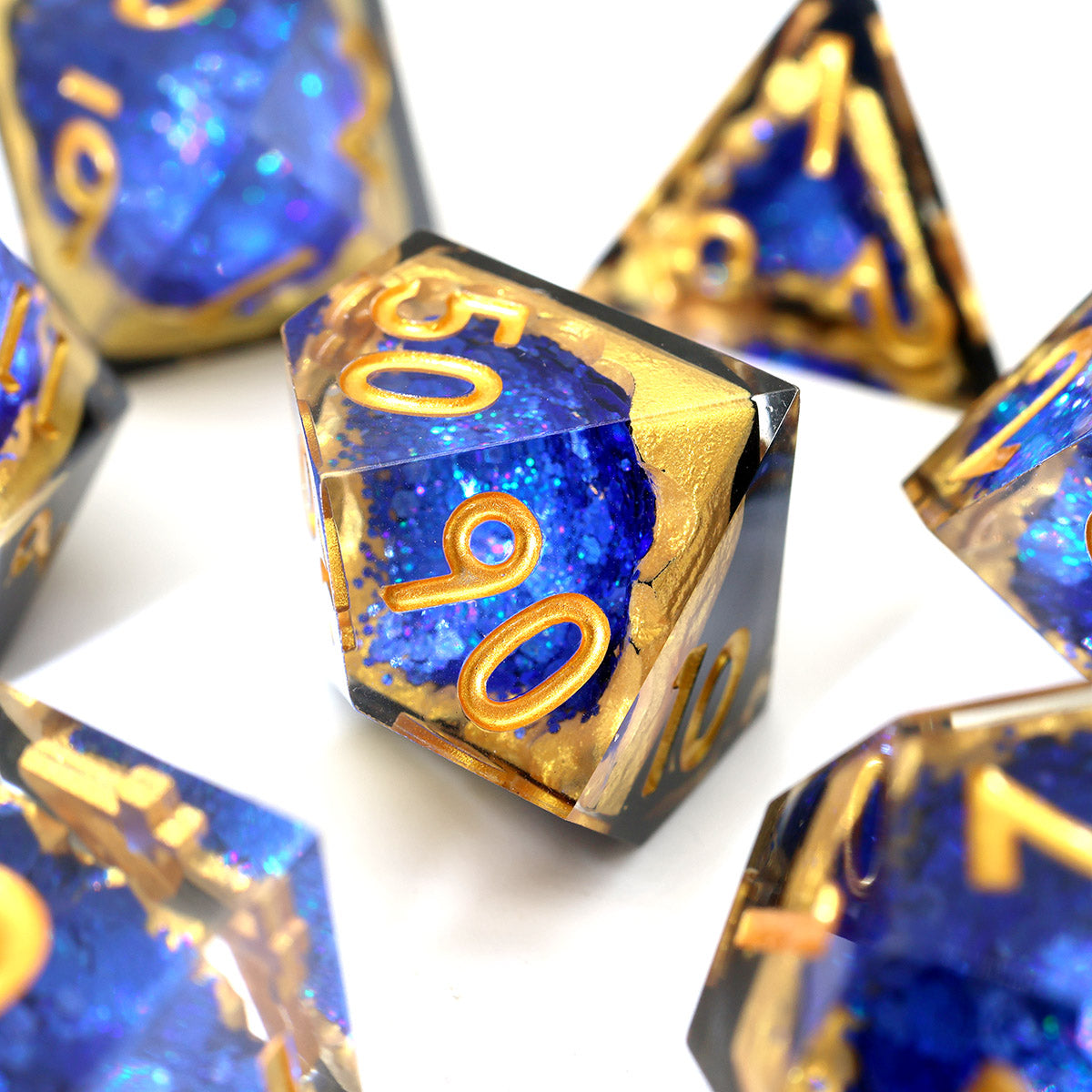 Blue Geode Sharpedge Dice Set - Awesome Dice