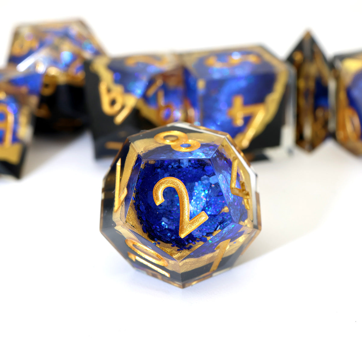 Blue Geode Sharpedge Dice Set - Awesome Dice