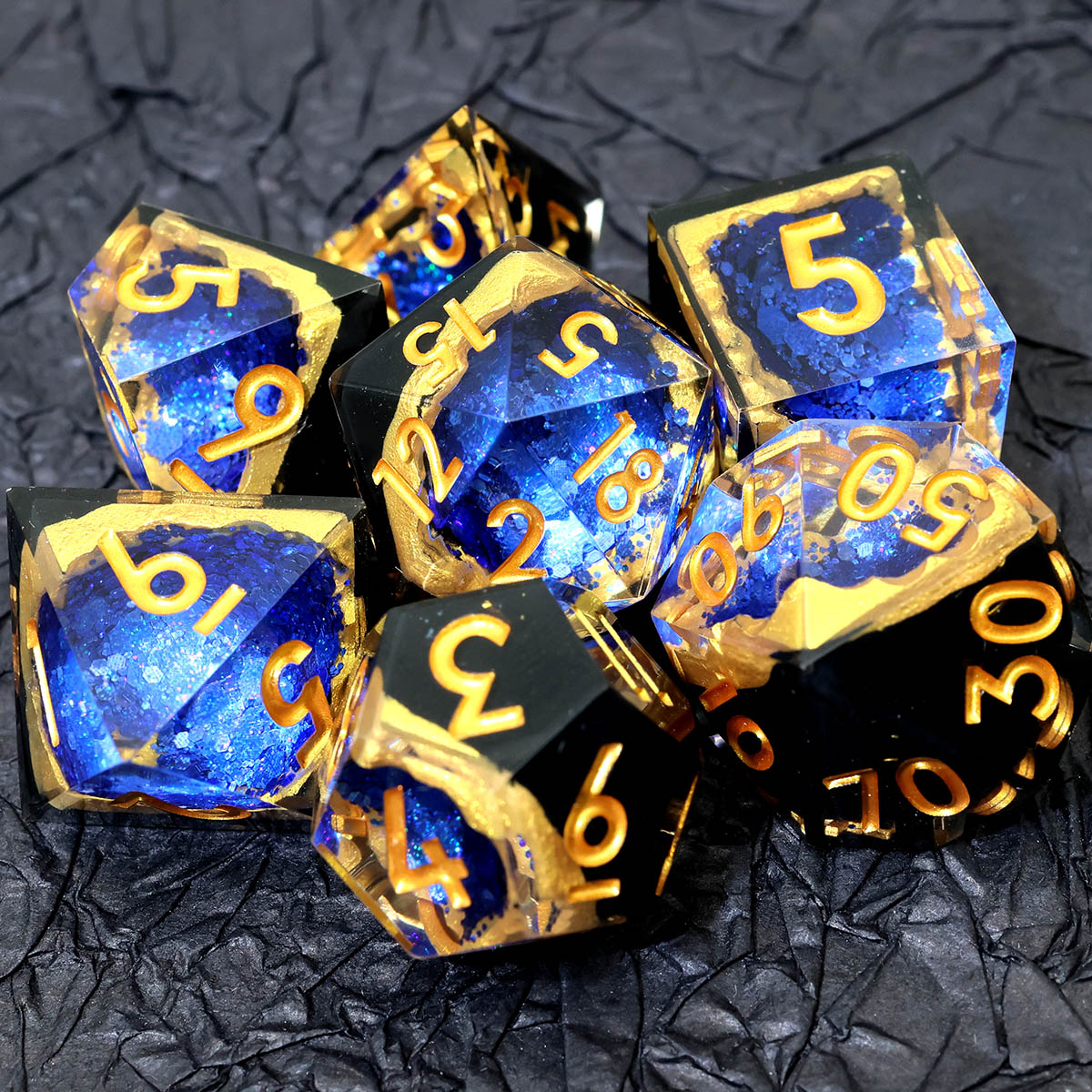 Blue Geode Sharpedge Dice Set - Awesome Dice
