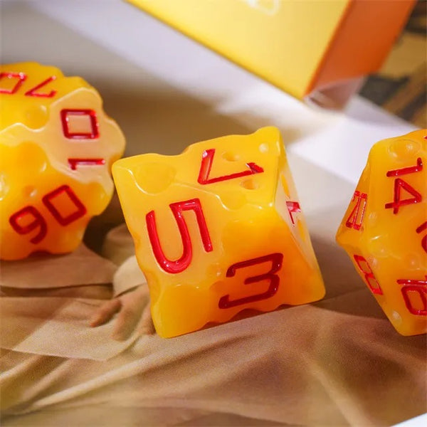 Cheddar Cheese Dice - 7-Dice Set - Awesome Dice