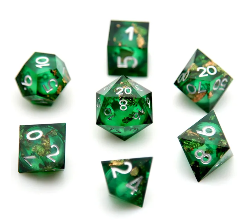 Green Liquid Core DnD Dice Set - Awesome Dice
