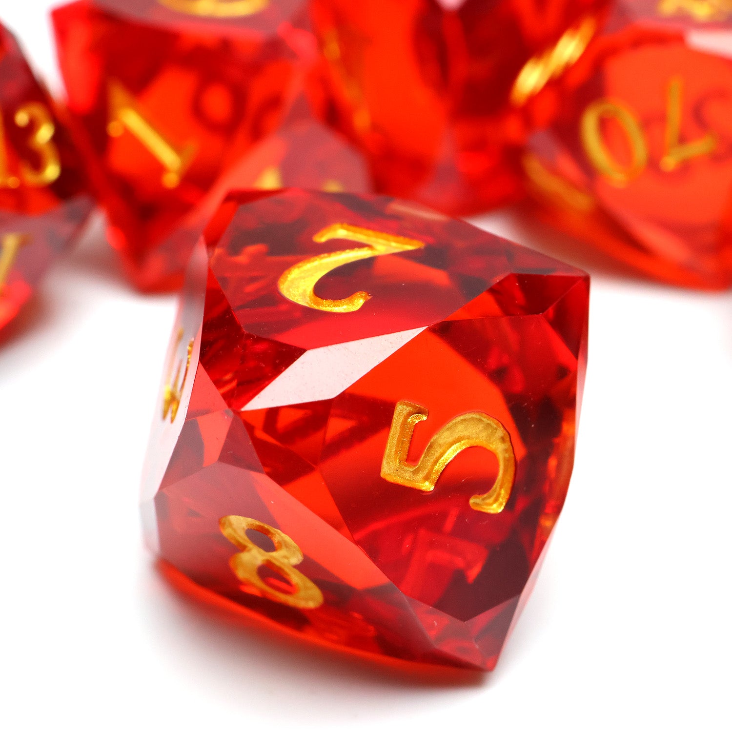 Diamond Cut 7-Dice Set: Red - Awesome Dice