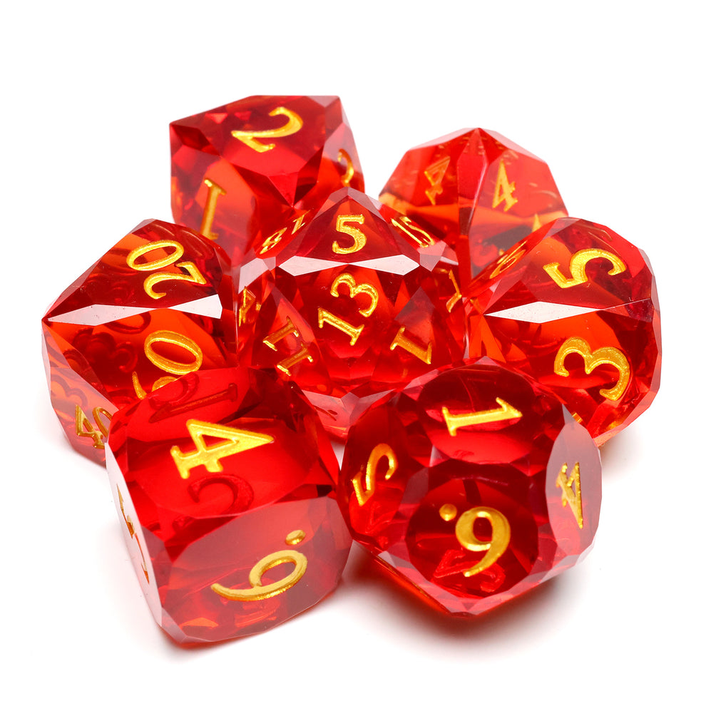 Diamond Cut 7-Dice Set: Red - Awesome Dice