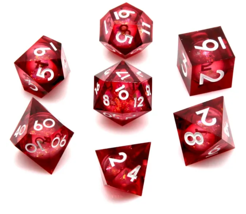 Red Liquid Core Dice Set - Awesome Dice