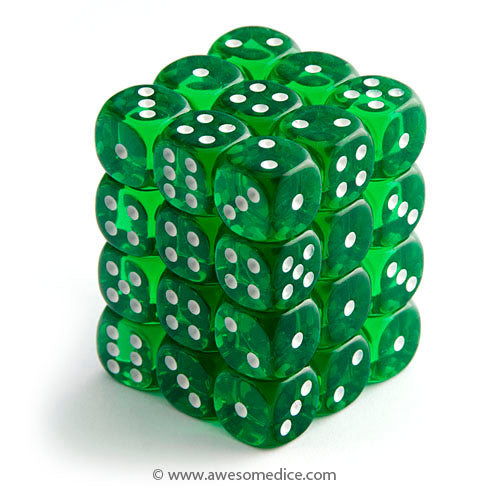 Translucent Green 36d6 Dice Set – Awesome Dice