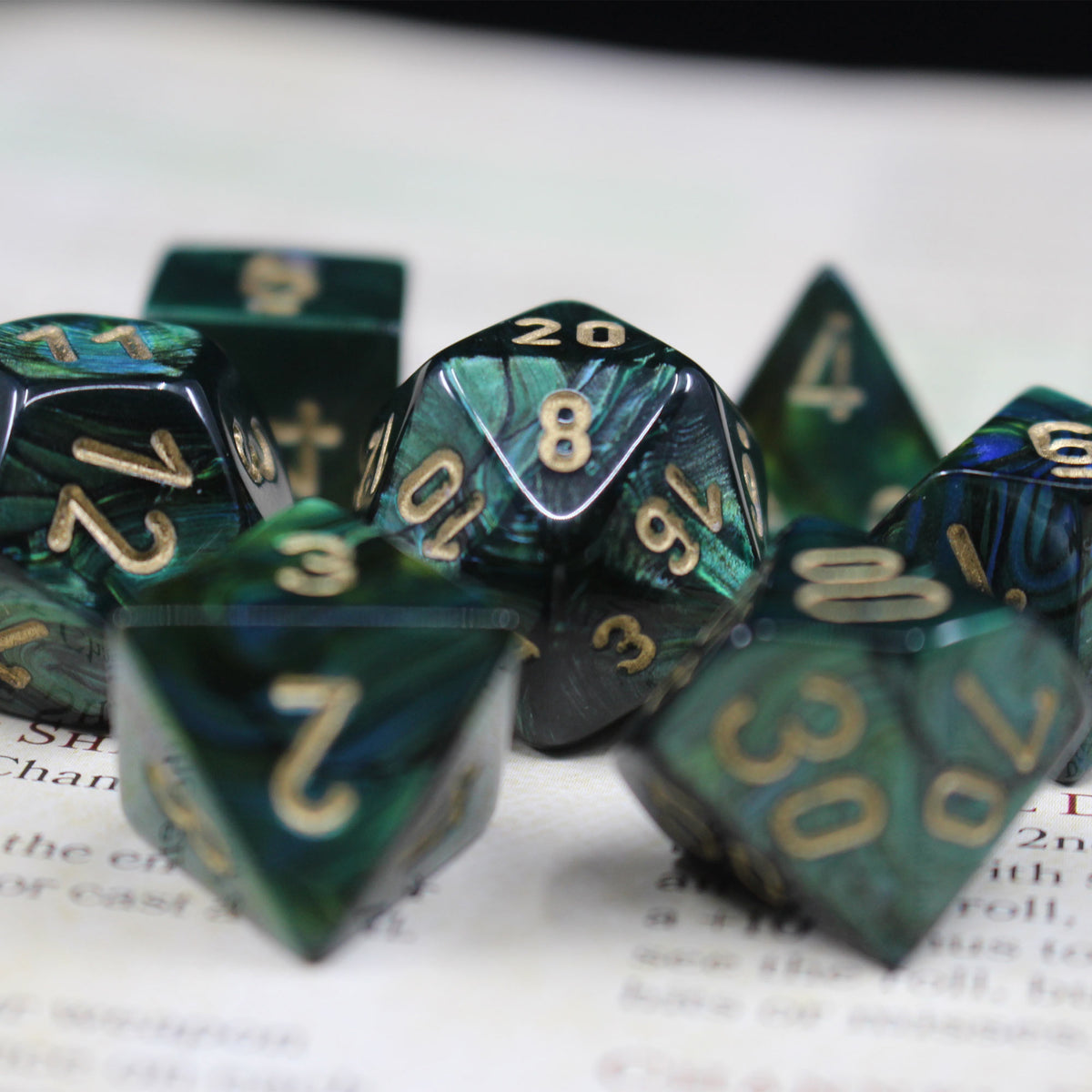 Scarab Jade 7-Dice Set – Awesome Dice
