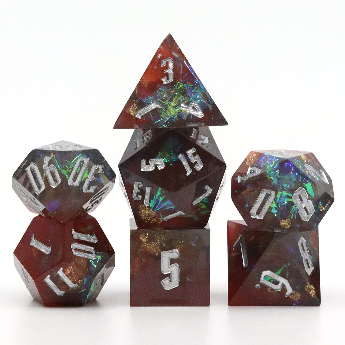 Spectre Stone Sky Sharp Edge RPG Dice Set – Awesome Dice