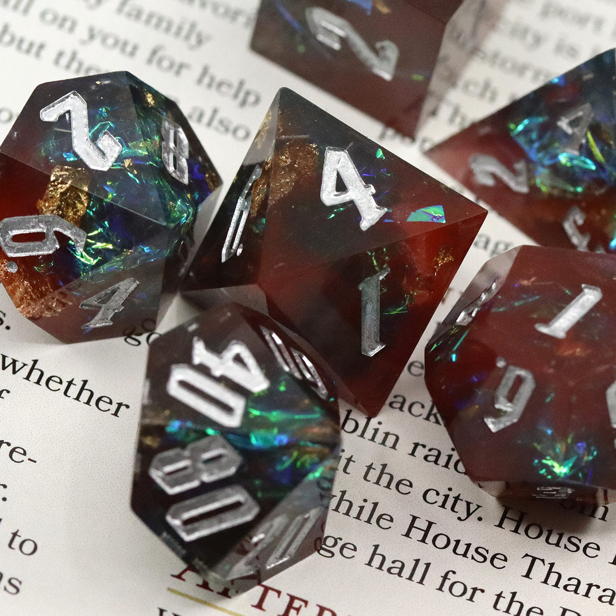 Spectre Stone Sky Sharp Edge RPG Dice Set – Awesome Dice
